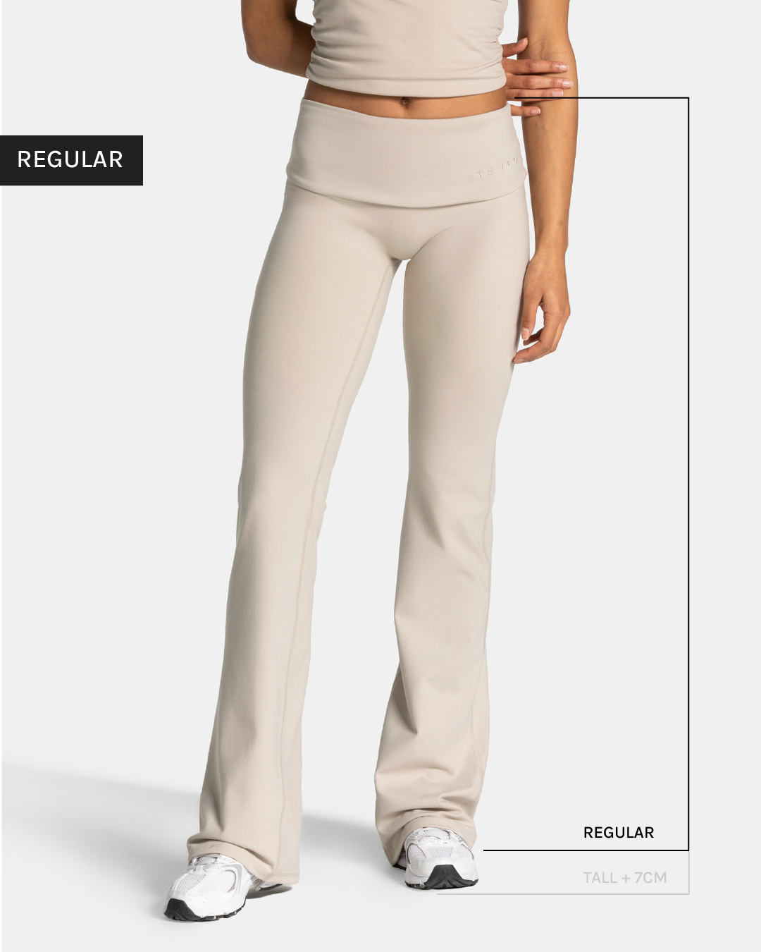 Mellow Fold Over Flared Leggings Regular "Cream"
