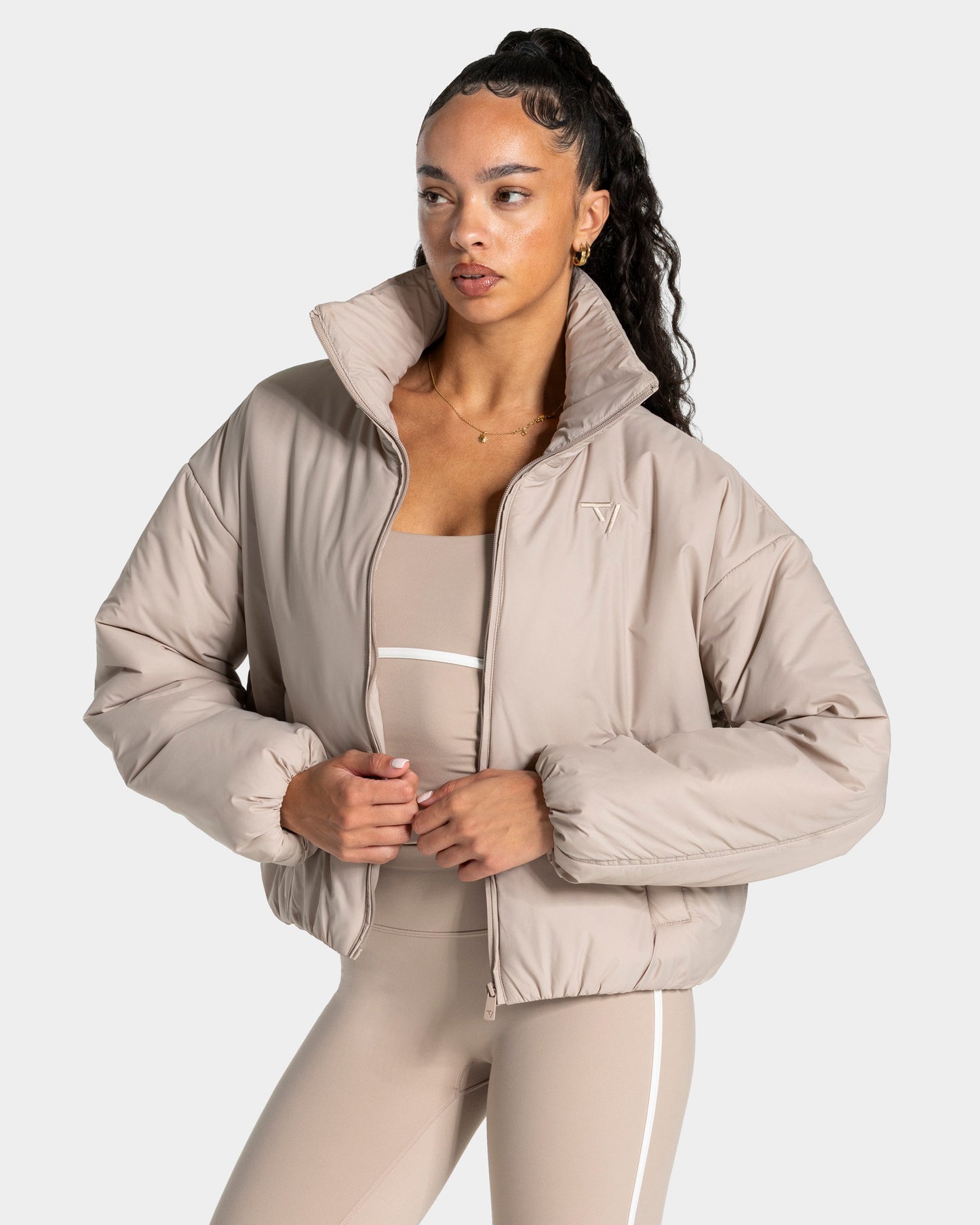 Soft Crop Bomber Jacket ‘Cappuccino’